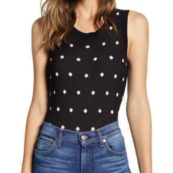 Halogen | Tops | New Halogen Patterned Crew Neck Polka Dot Tank Lp ...